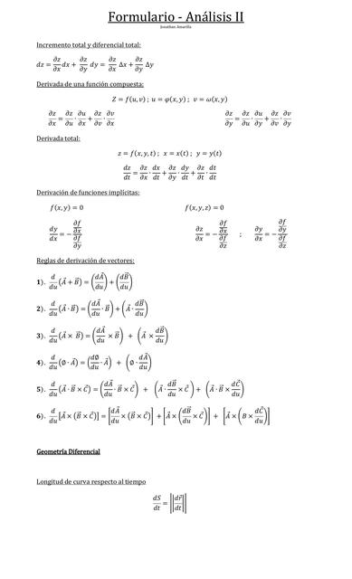 Formulario Análisis II Corregido 1 | Maria Celina Cespedes Maciel | uDocz