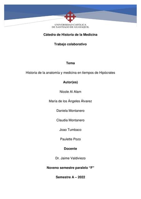 Historia de la anatomía y medicina en tiempos de Hipócrates | nicole ...