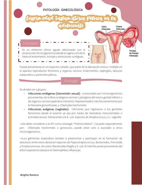 Enfermedad Inflamatoria Pélvica en Adolescentes | Brigitte Romero | uDocz