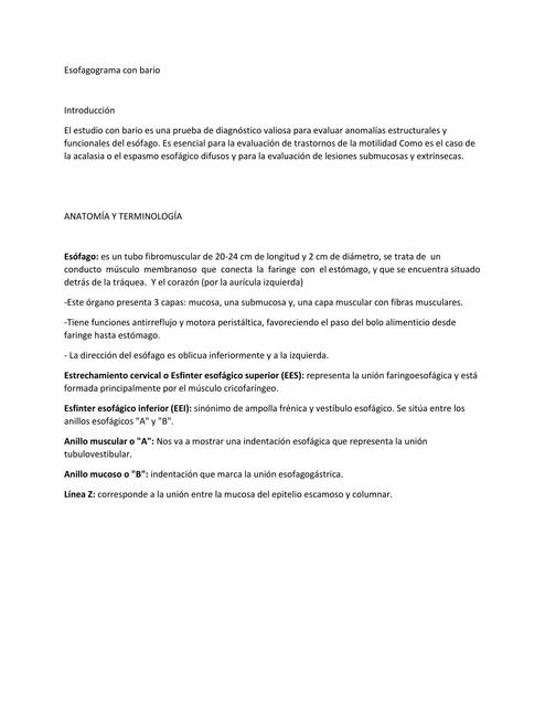 Esofagograma con Bario | Pamela Pino | uDocz