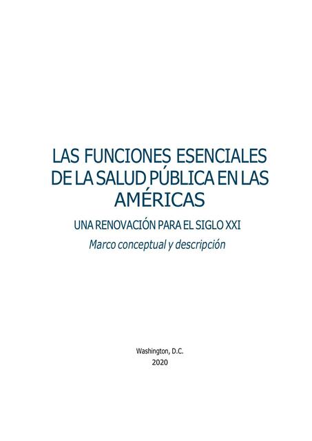 Las Funciones Esenciales de la Salud Pública en América | Salud Global | uDocz