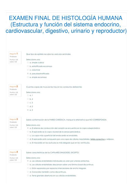Examen Final de Histología Humana - FN | Briggitte Yamilé Suarez Esteban | uDocz
