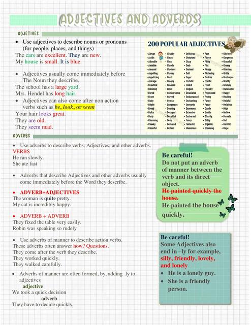 Adjetives and Adverbs | jc roque | uDocz