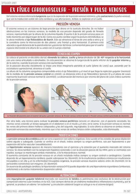 Semiología Presión y Pulso Venosos | @TURESUMEN.MED | uDocz