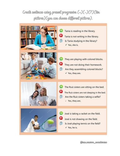 Sentences Present Progressive | FisioStudy | uDocz