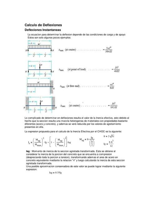 Calculo de Deflexiones | alwin joseph perez correa | uDocz