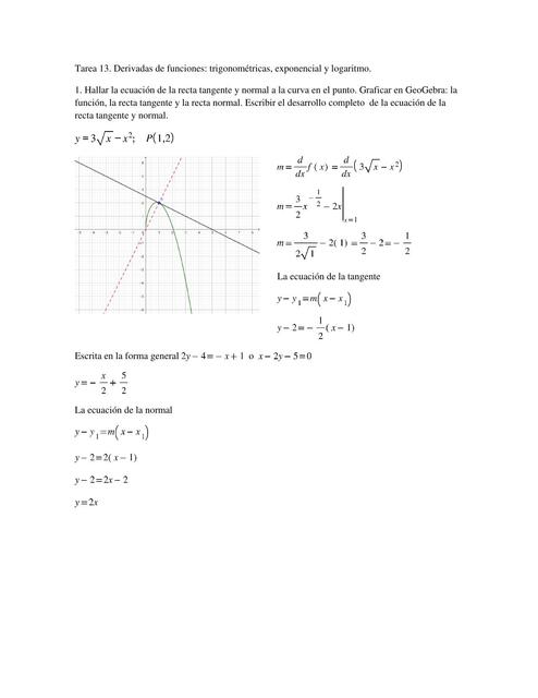 Derivadas de Funciones: Trigonométricas, Exponencial y Logaritmo ...