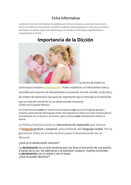 Importancia de la Dicción | emilia valencia | uDocz