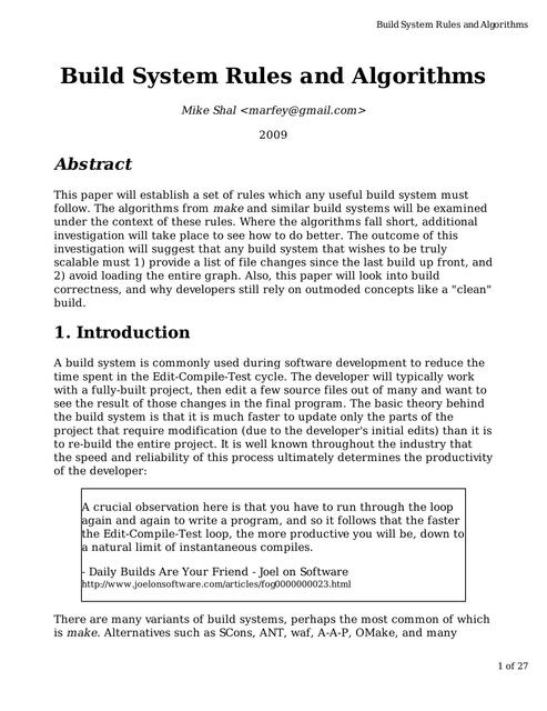 Build System Rules And Algorithms Hackernews Udocz 