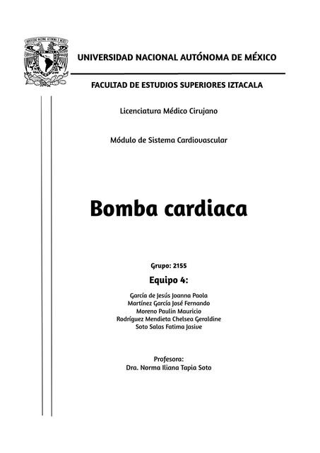 Ciclo cardíaco: Bomba cardíaca | BioQuiMed | uDocz