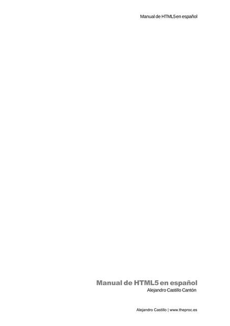 Manual de html5 en Español | Ana Pérez | uDocz