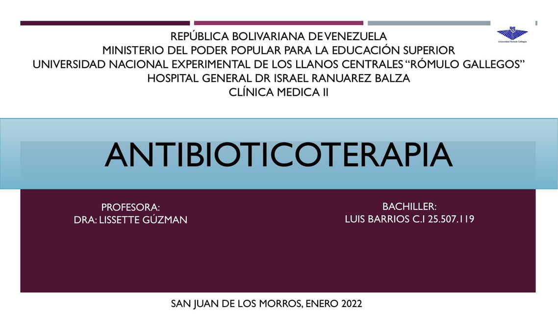 Antibioticoterapia | ceballos ceballos | uDocz