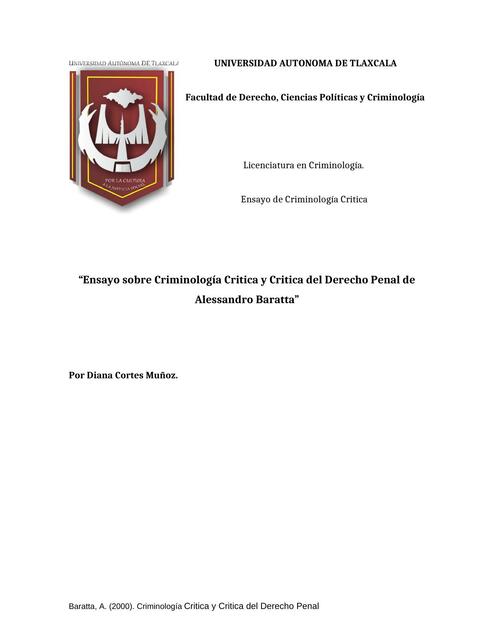 Ensayo sobre Criminología Critica y Critica del Derecho Penal de ...
