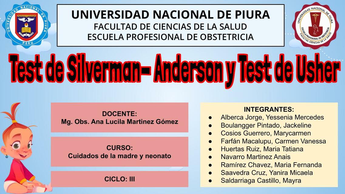 Test de Silverman-Anderson y Test de Usher | CARMEN VANESSA FARFAN ...