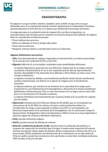 Oxigenoterapia | uDocz