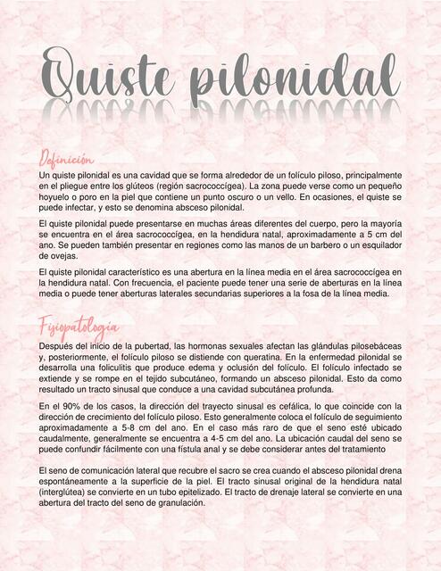 Quiste pilonidal | Juanita Zapata | uDocz