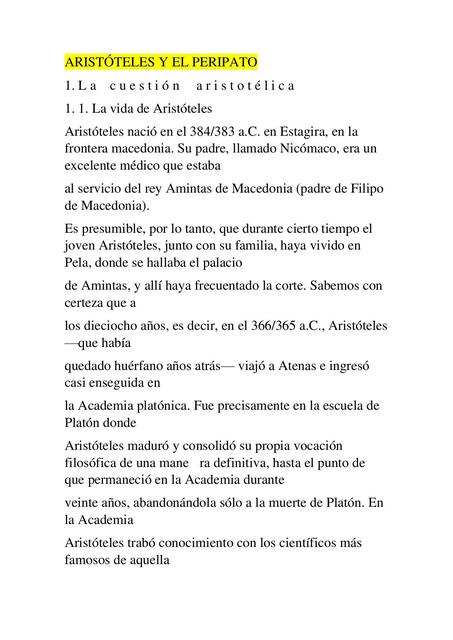 Aristóteles y el Peripato | vale | uDocz