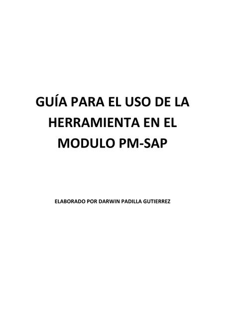Manual de SAP modulo PM Mantenimiento | Darwin Padilla | uDocz