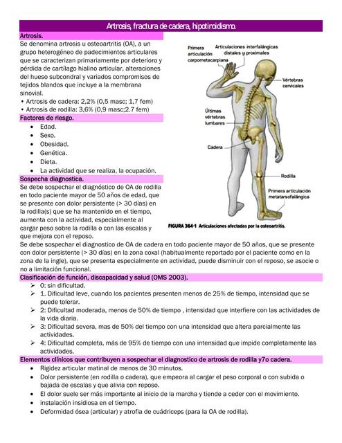 Artrosis, Fractura de Cadera e Hipotiroidismo | Alicia Huentelican | uDocz