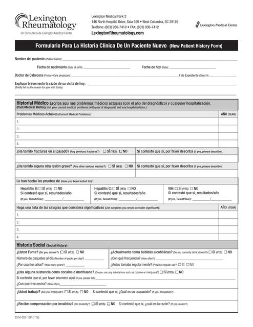 Formulario para la historia clínica de un paciente nuevo | Alondra ...