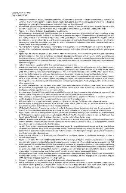 Glosario de programaciÓn HTML | Francisco Yoc | uDocz