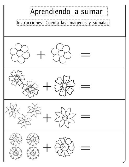 Ejercicios de sumas con gráficos | Material para docentes | uDocz