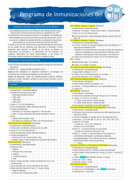 Programa ampliado de inmunizaciones | Geraldine García | uDocz