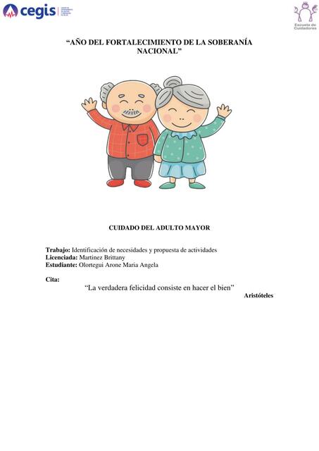 Cuidado del adulto mayor | Mariangela | uDocz