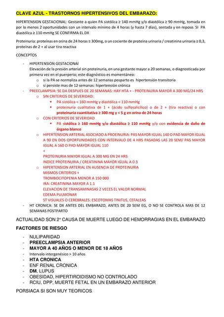 Clave Azul Trastornos Hipertensivos en el Embarazo | Brayan Jesús ...