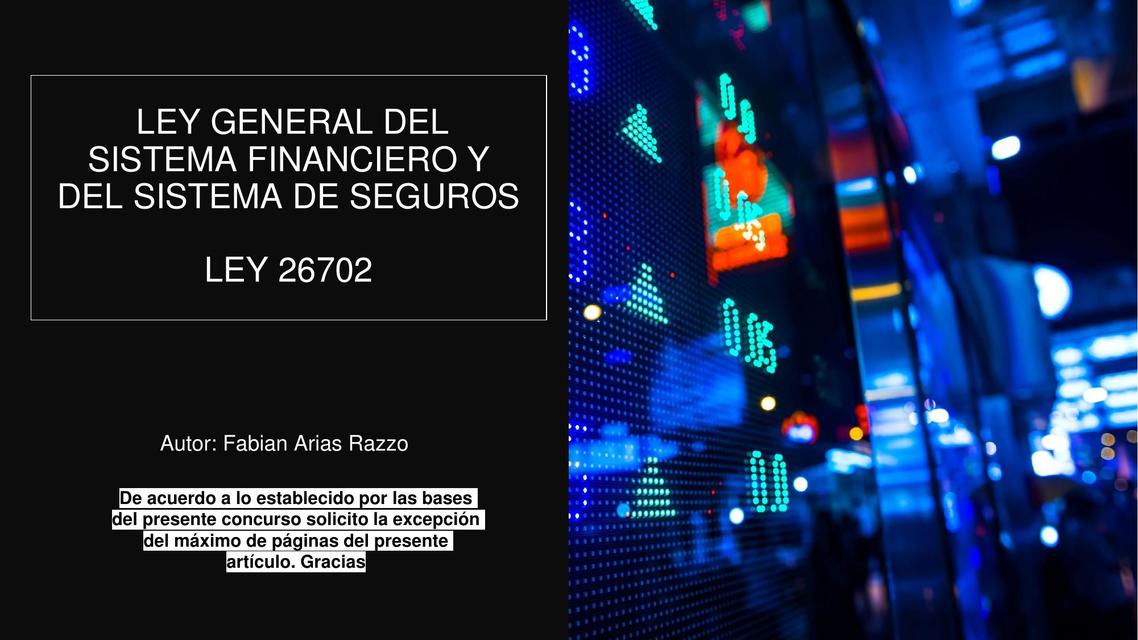 LEY 26702 Sistema Financiero | Fabian Rolando Arias Razzo | uDocz