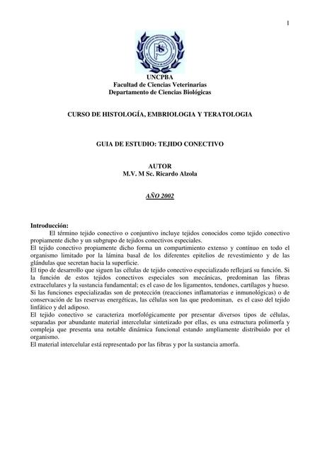 Guia de Estudio Tejido Conectivo | TextosMedicina | uDocz
