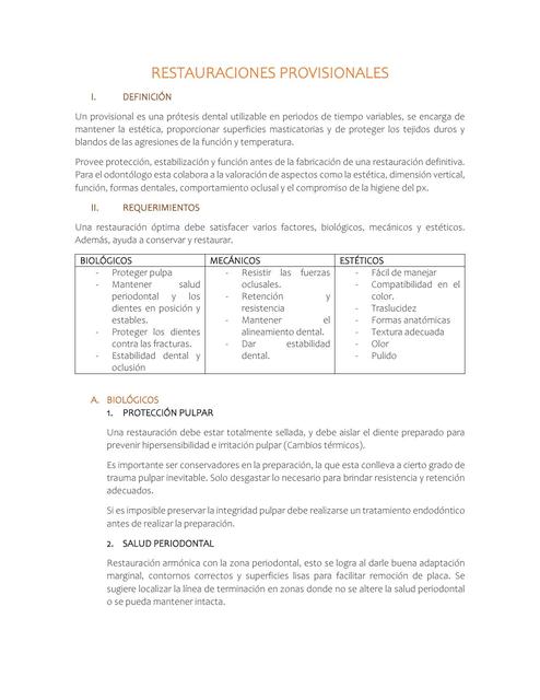 Restauraciones Provisionales | GA ODONTOLOGIA | uDocz