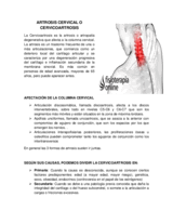 ARTROSIS CERVICAL O CERVICOARTROSIS | Jhonatan Flores Reyes | uDocz