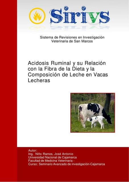 Acidosis ruminal y su relación con la fibra de la dieta y composición ...
