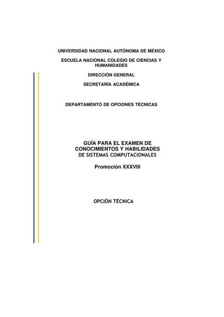 Guía para Examen de Conocimientos de Sistemas Computacionales | Ingenierías, materia y más | uDocz