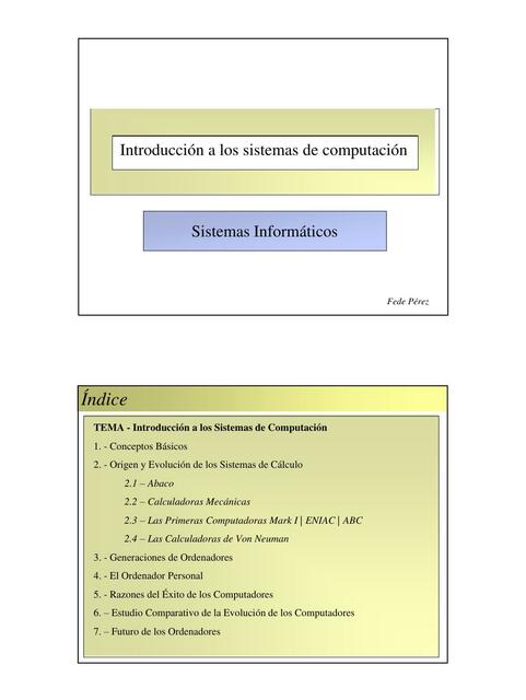 Introducción a los Sistemas de Computación. Sistemas Informáticos | Ingenierías, materia y más ...