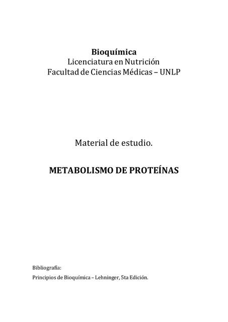 Lehninger Metabolismo De Aa Y Proteínas Brenda Dicunto Udocz