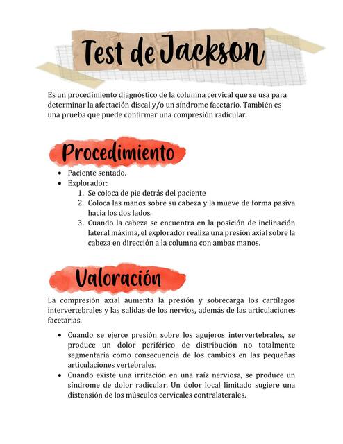 Test de Jackson | Fer M | uDocz