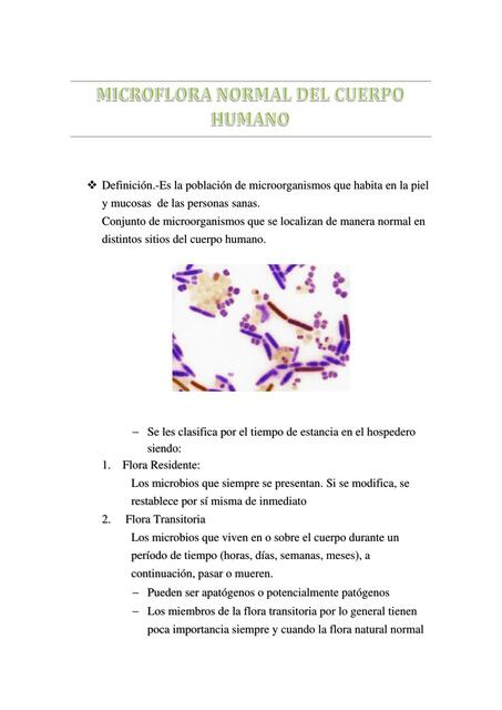 Microflora normal del cuerpo humano 6uDocz | Maria Rojas | uDocz