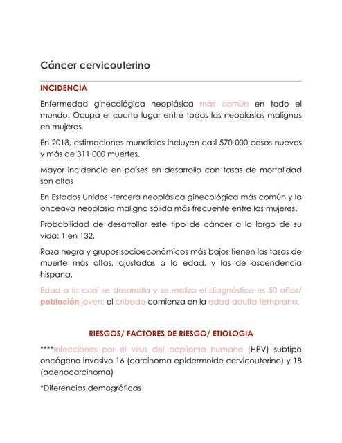 Cáncer Cervicouterino | Guadalupe De Belem Quiroz García | uDocz