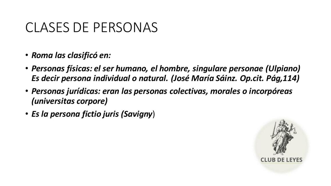 Clases de Personas y Nascituris | Club de leyes | uDocz