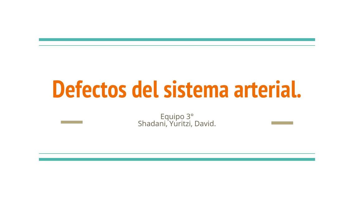Defectos del sistema arterial | Betzabet