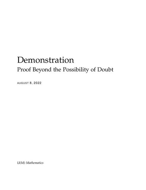 Demonstration Proof Beyond the Possibility of Doubt | juan huertas ...