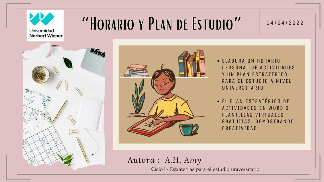 estrategia en estudio universitario | Amy Horna | uDocz