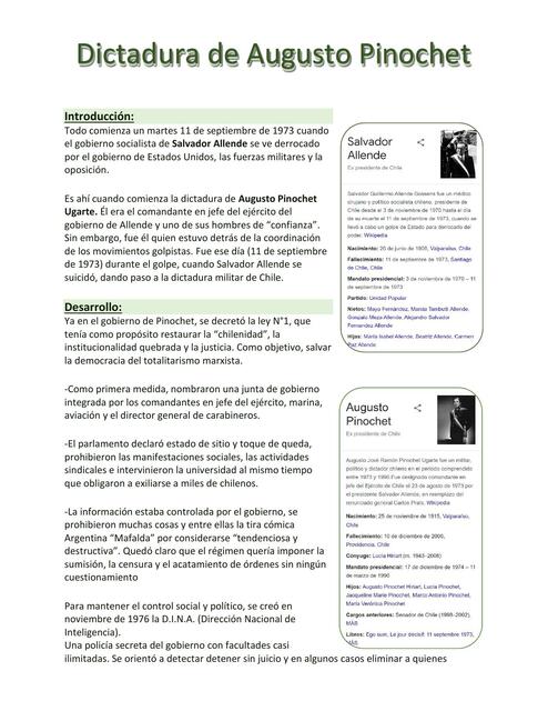 Dictadura de Chile de Augusto Pinochet | Juan Cristóbal Garrido Martin ...