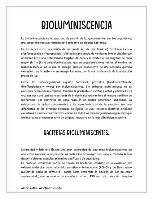 Bioluminiscencia | Busca y descarga apuntes gratis | uDocz