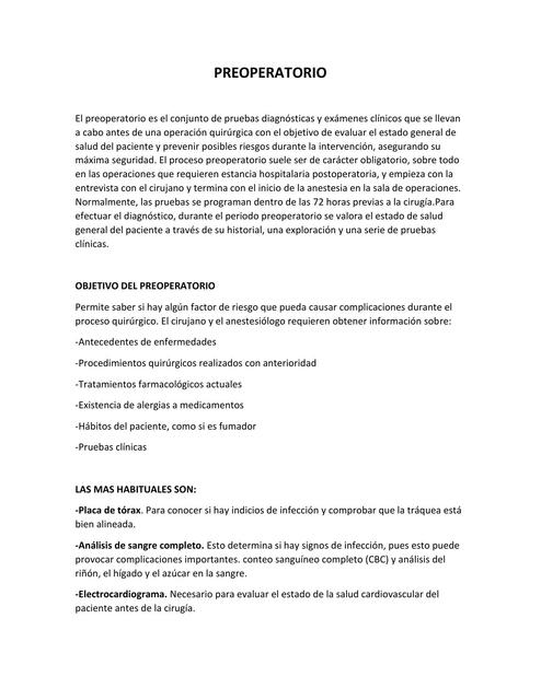 Preoperatorio Intraoperatorio Postoperatorio Dana Udocz