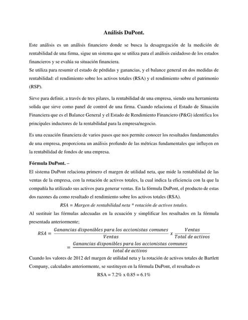 Análisis Dupontt | Rashell Ramirez Villamar | uDocz