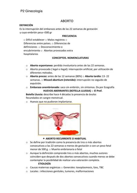 Aborto | Medicina SeccionA | uDocz