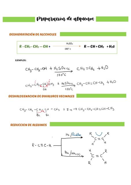 PREPARACION DE ALQUENOS | Notes Kalu | uDocz